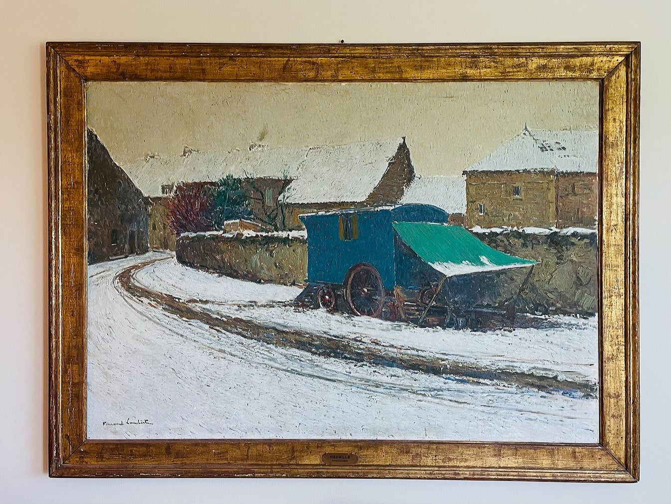 Fernand Alexis Lambert Winter Impressionist Oil On Canvas Medaille Ant ...