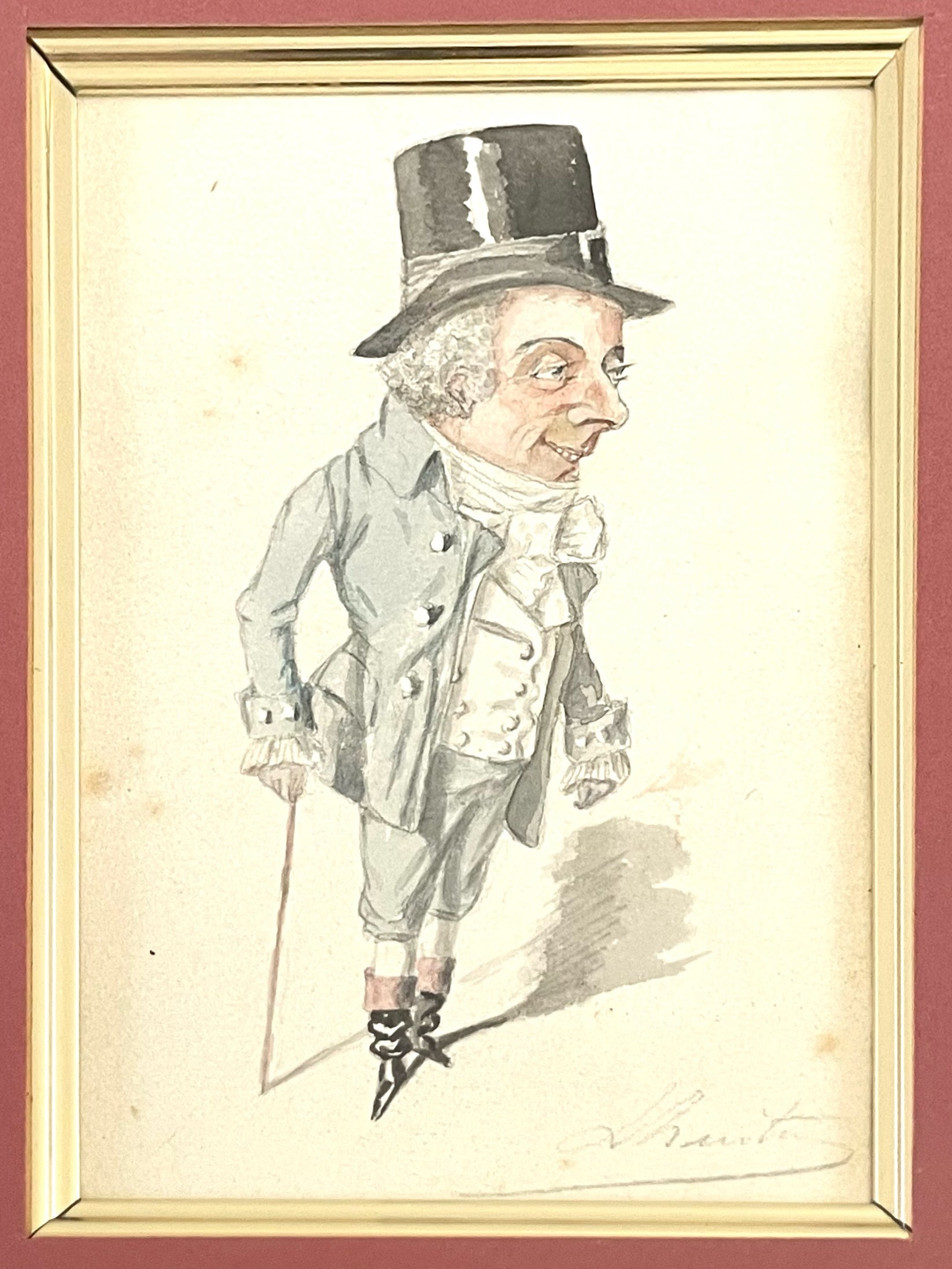 Political Satire French Caricature Signed Portrait – Designer Unique Finds