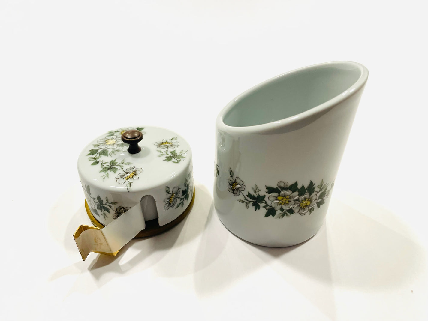 Porcelain Artistique F M Limoges France Desk Set Floral Enameling ...