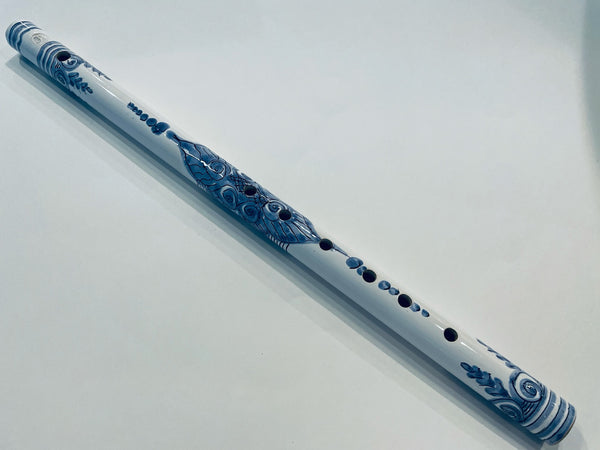 Delft Blue Flute Pottery of Netherlands Dutch Artist Signed Monogram F ...