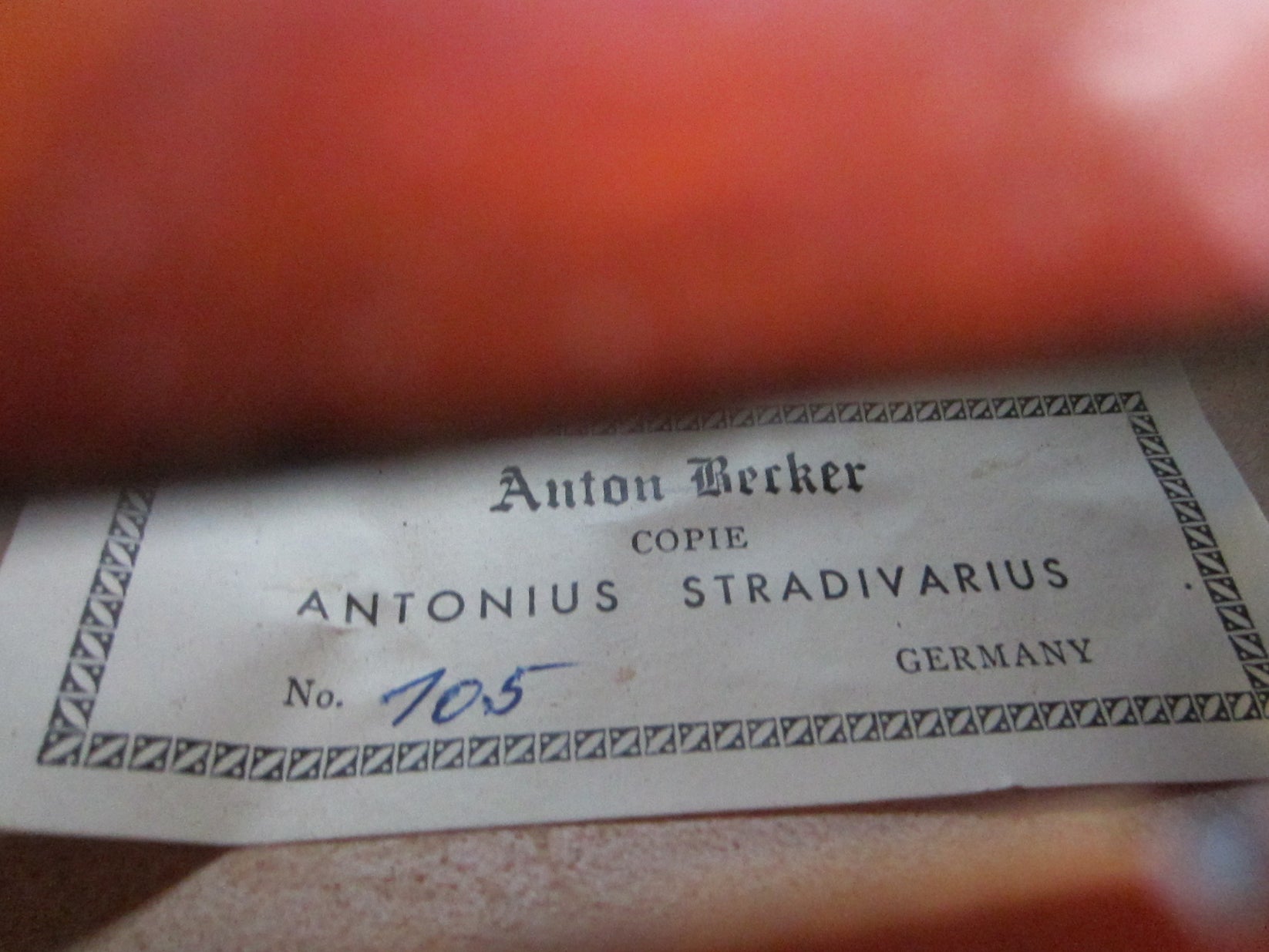 Anton Becker Copie Antonius Stradivarius Germany No 105 Violin – Designer Unique Finds