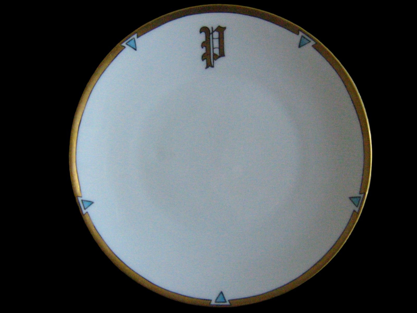 Set of Six Bavaria Germany Porcelain Monogram Desert Plates – Designer ...