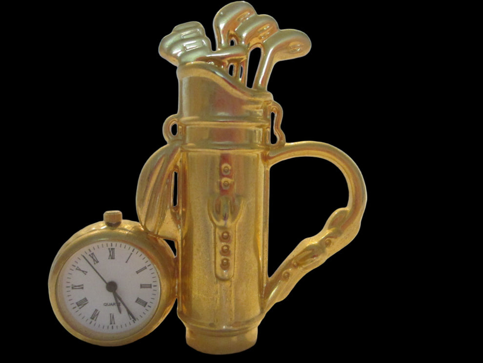 Mini Brass Quartz Golf Clock White Dial – Designer Unique Finds
