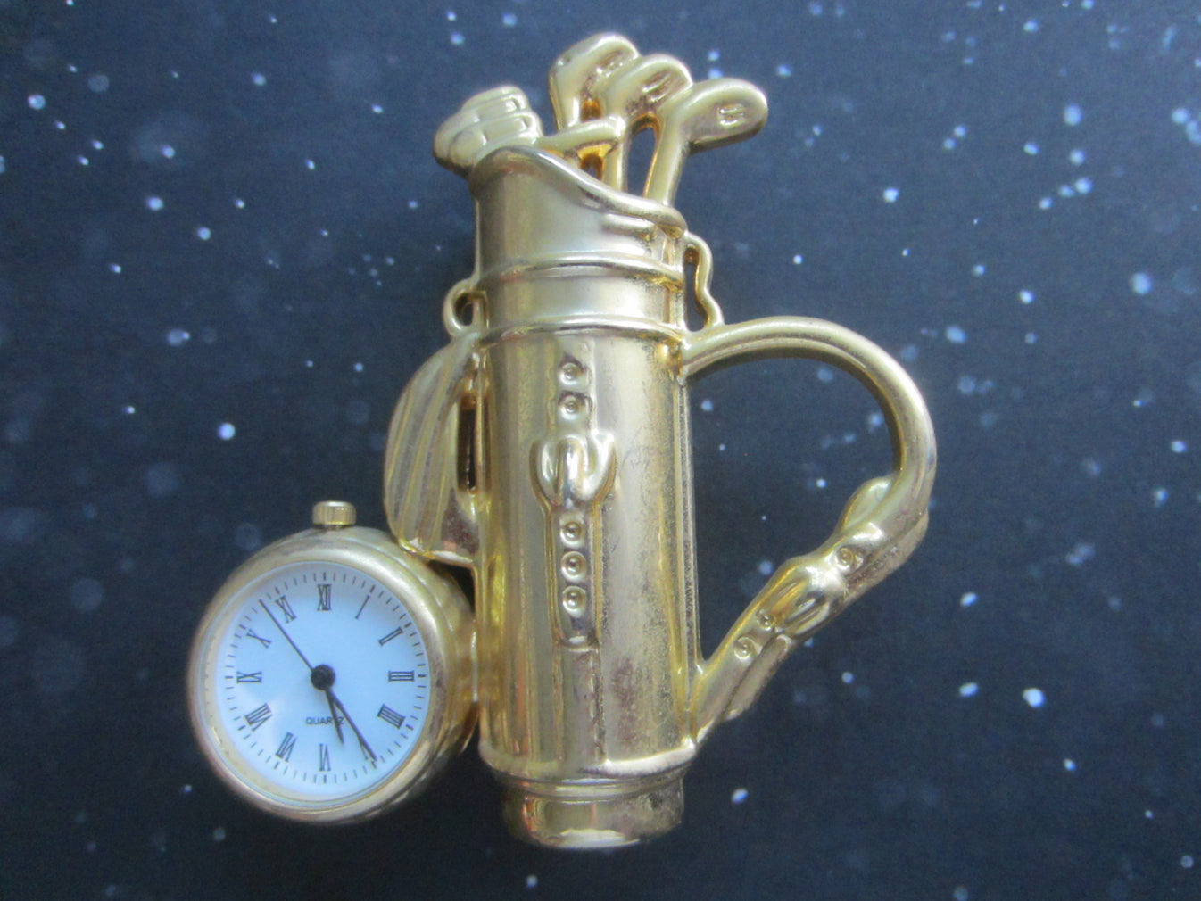 Mini Brass Quartz Golf Clock White Dial – Designer Unique Finds