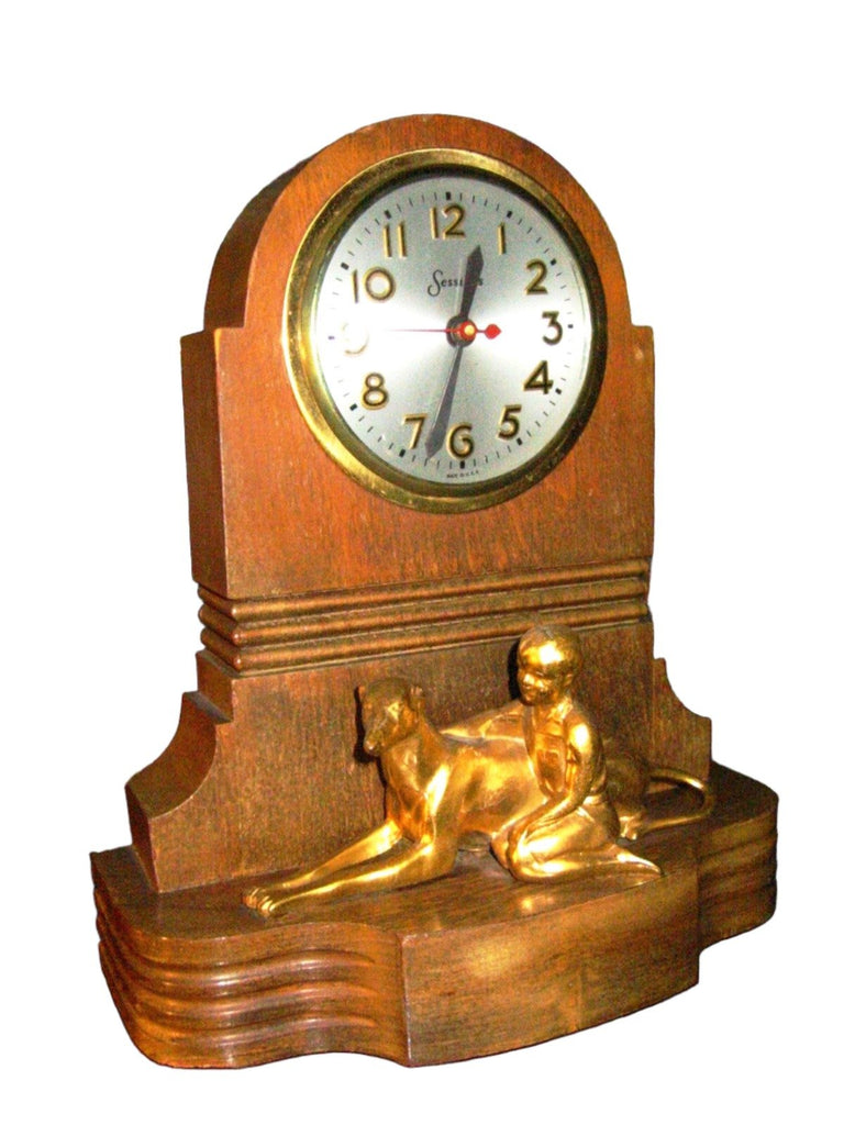 Art Deco Bronze Figurative Statue Master Crafters Sessions Clock ...