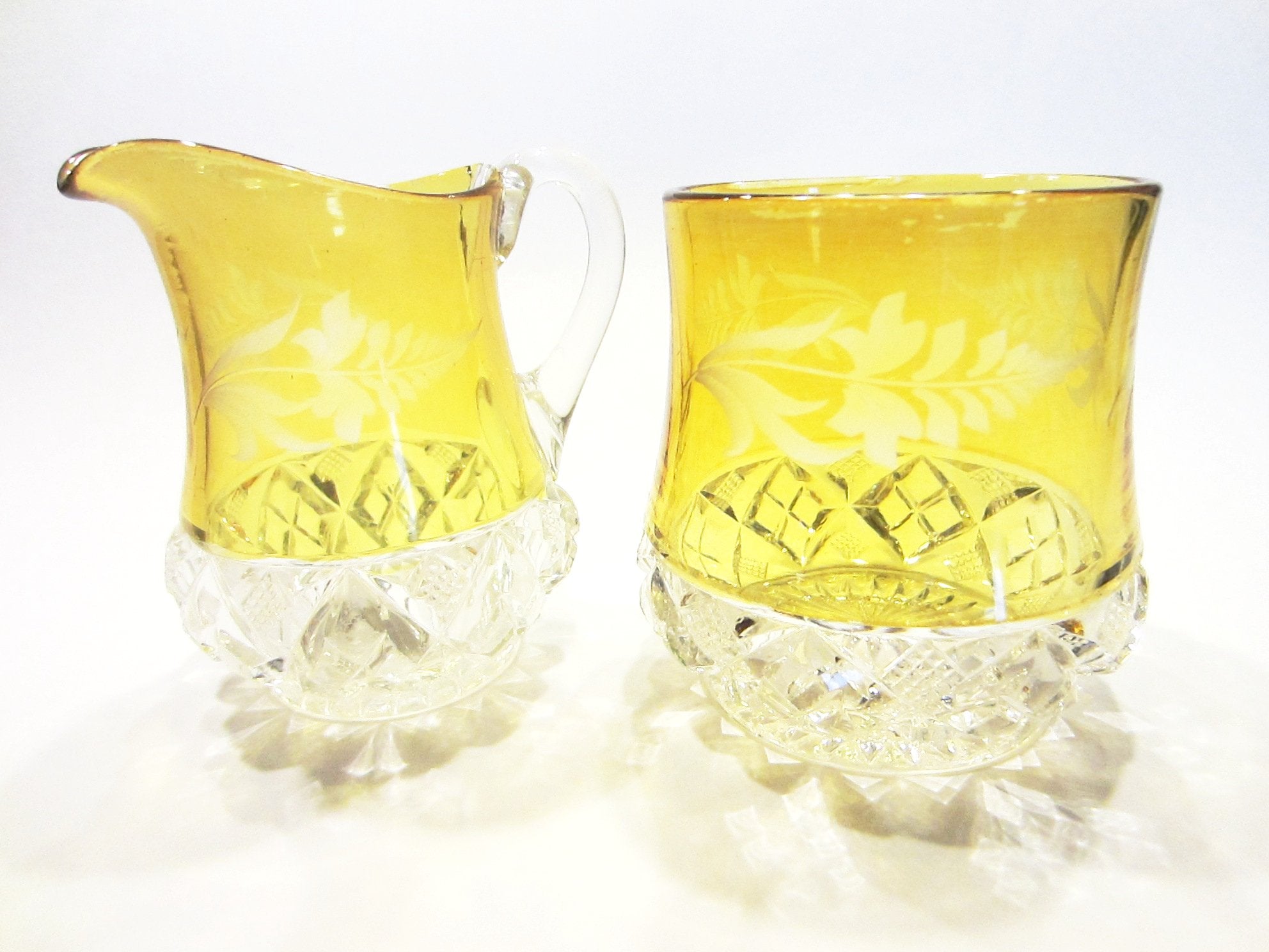 Diamond Cut Hand Decorated Yellow Starburst Crystal Set – Designer ...
