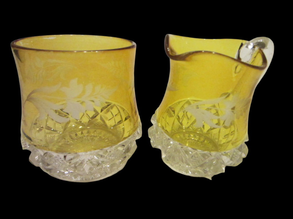 Diamond Cut Hand Decorated Yellow Starburst Crystal Set – Designer ...