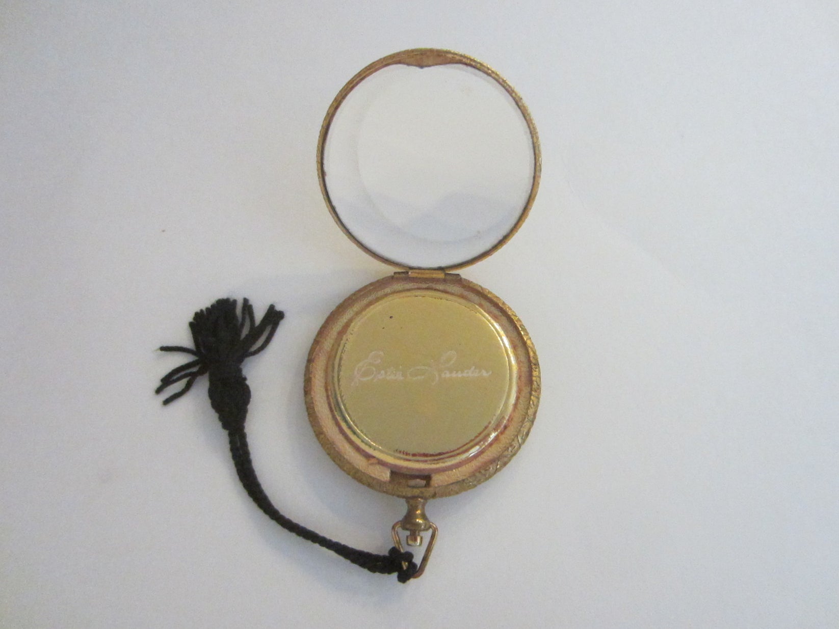 Estee Lauder Vintage Powder Compact Mirrored Gold Monogram MOP ...