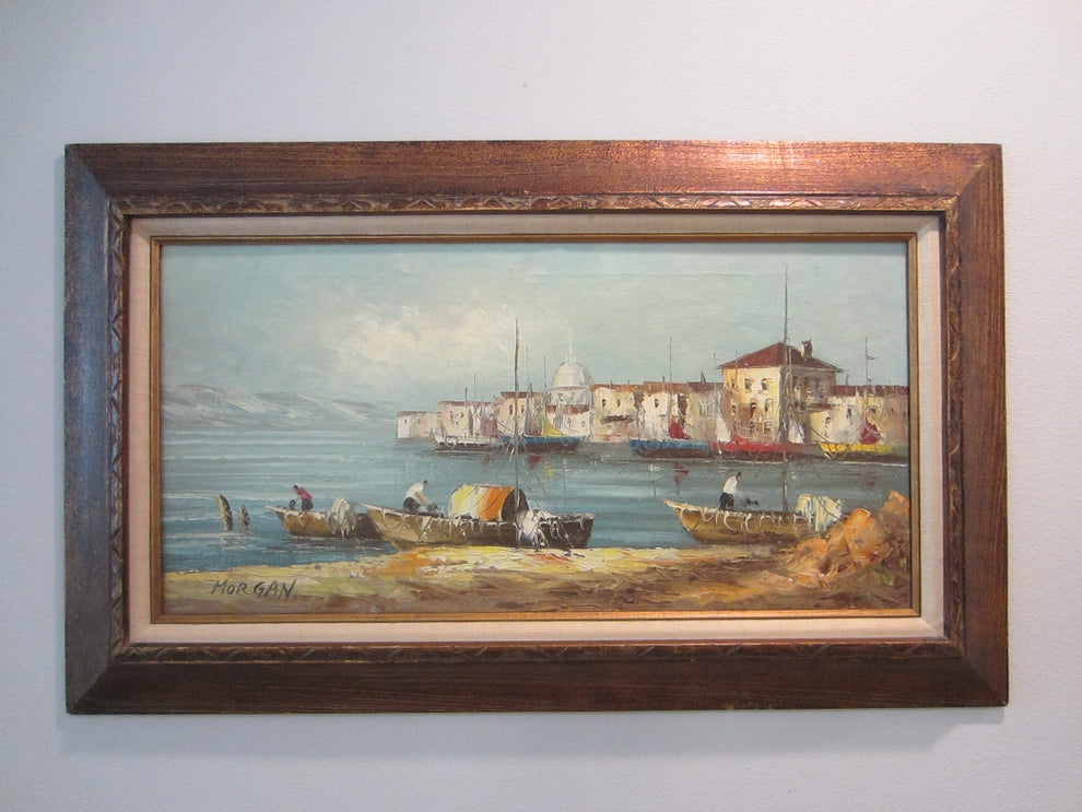Morgan Seascape Coast of Italy Impressionist Signed Oil On Canvas ...
