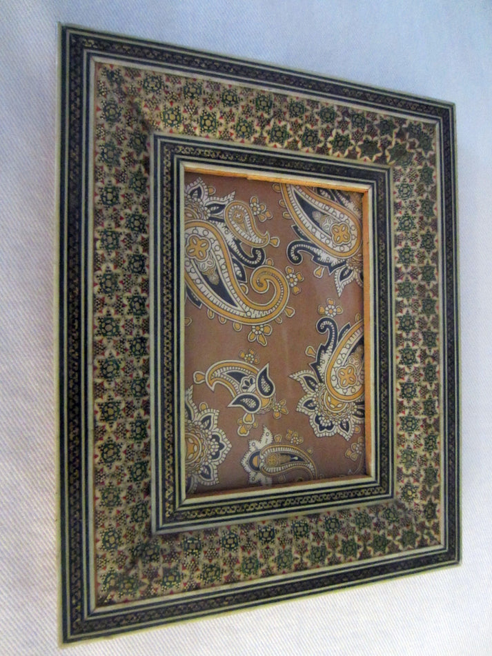 Persian Khatam Frame Inlaid Miniature Gilt Work – Designer Unique Finds