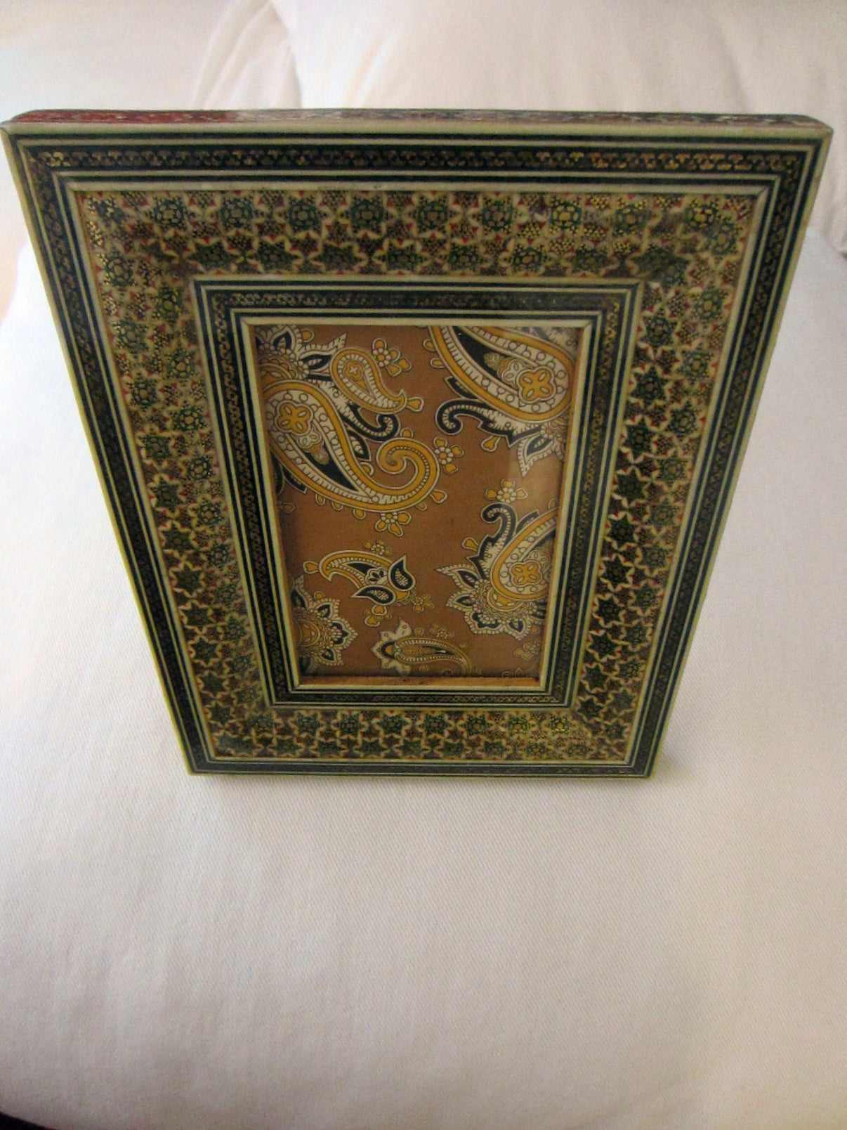 Persian Khatam Frame Inlaid Miniature Gilt Work – Designer Unique Finds