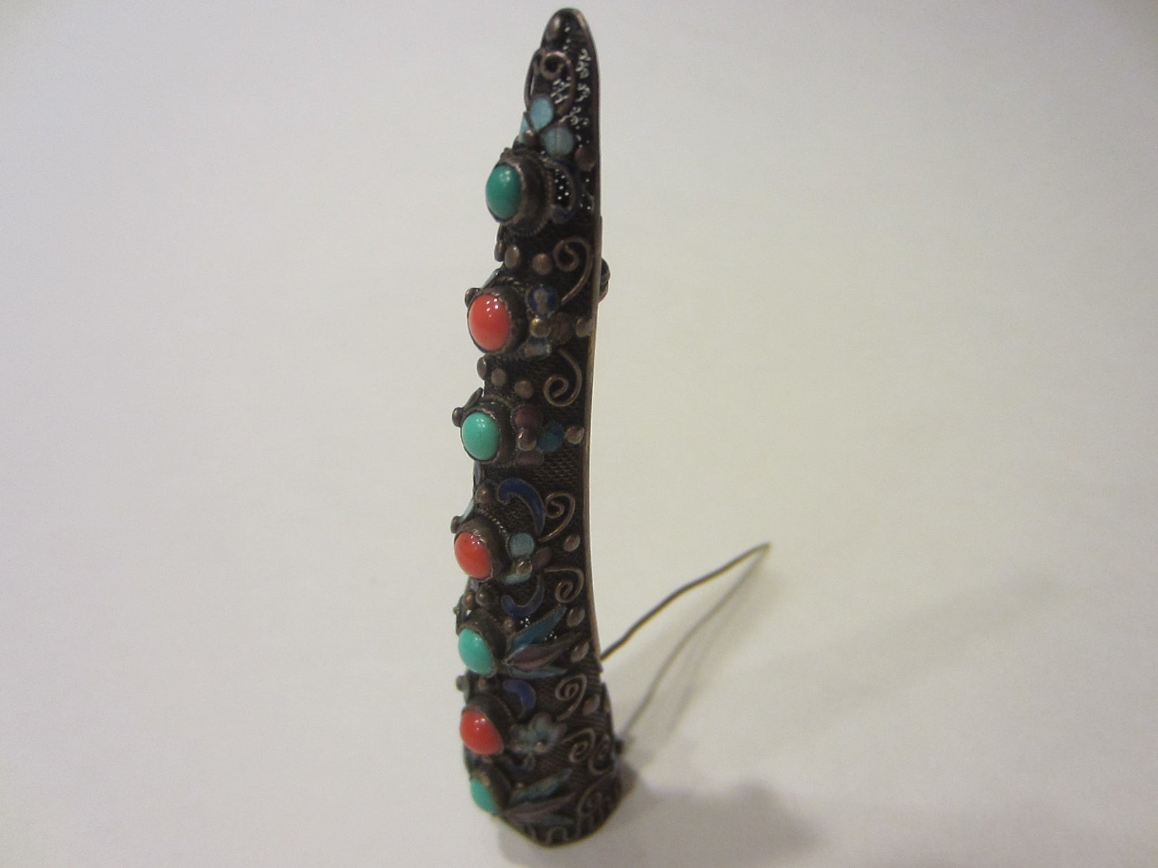 Silver Mesh Finger Guard Gold Plated Precious Gem Stones – Designer ...