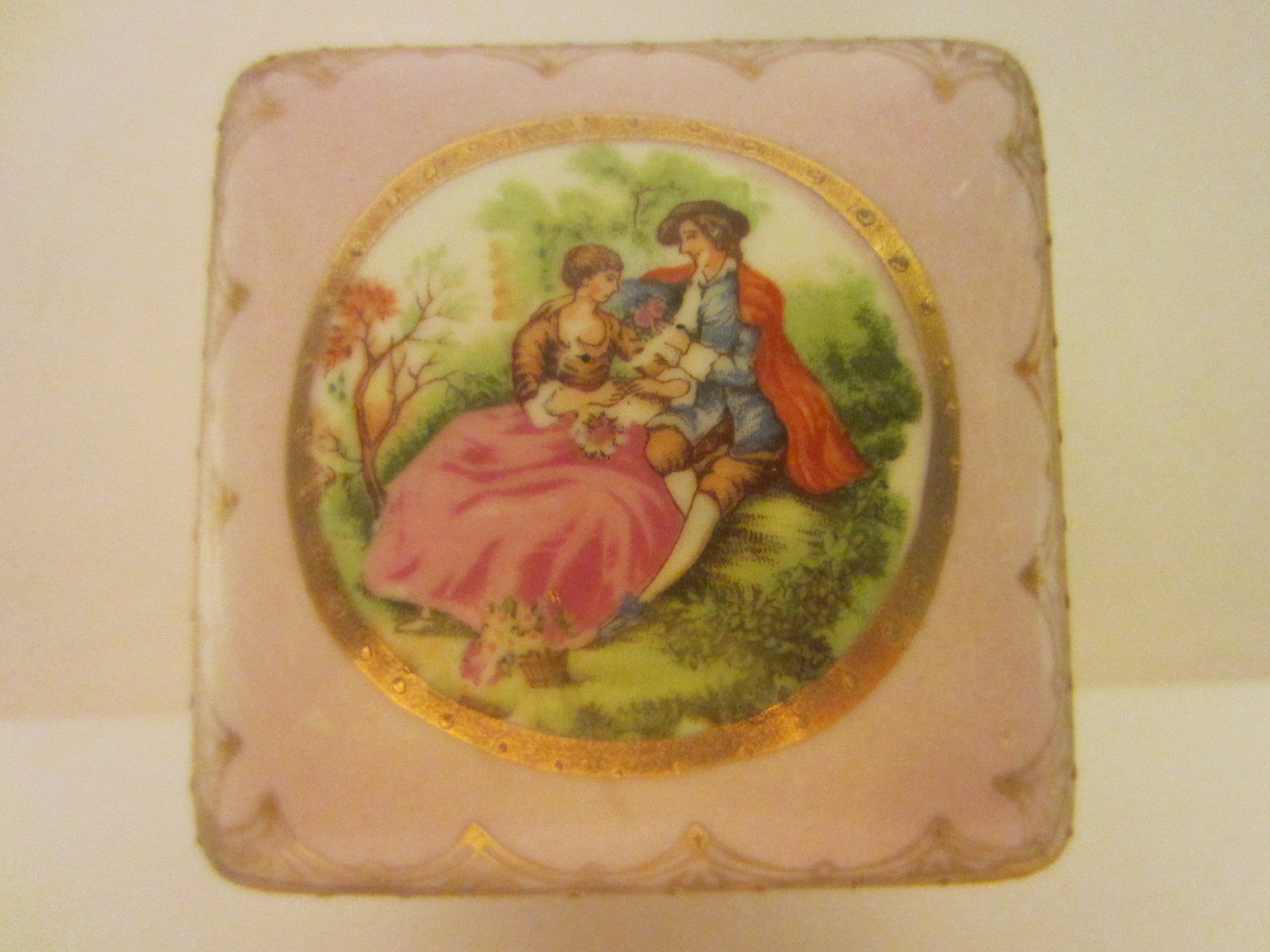 Royal Vienna Pink Porcelain Bronze Jewelry Box On Stand Hand Decorated ...