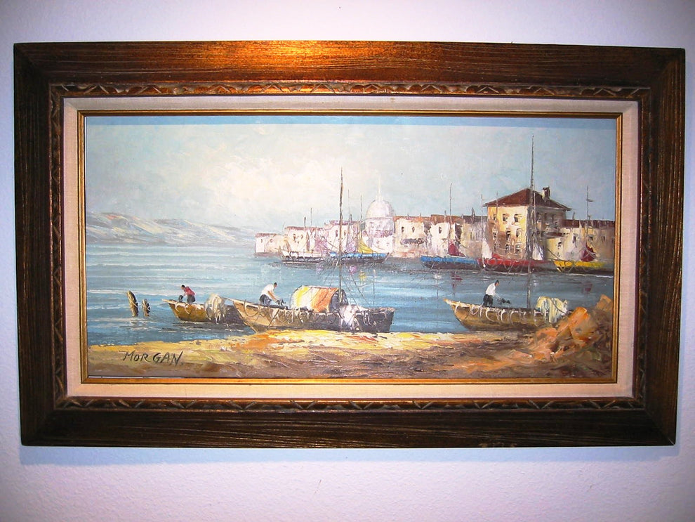 Morgan Seascape Coast of Italy Impressionist Signed Oil On Canvas ...