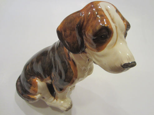 Folk Art Ceramic Seated Springer Spaniel Hand Painted Glazed Statue ...