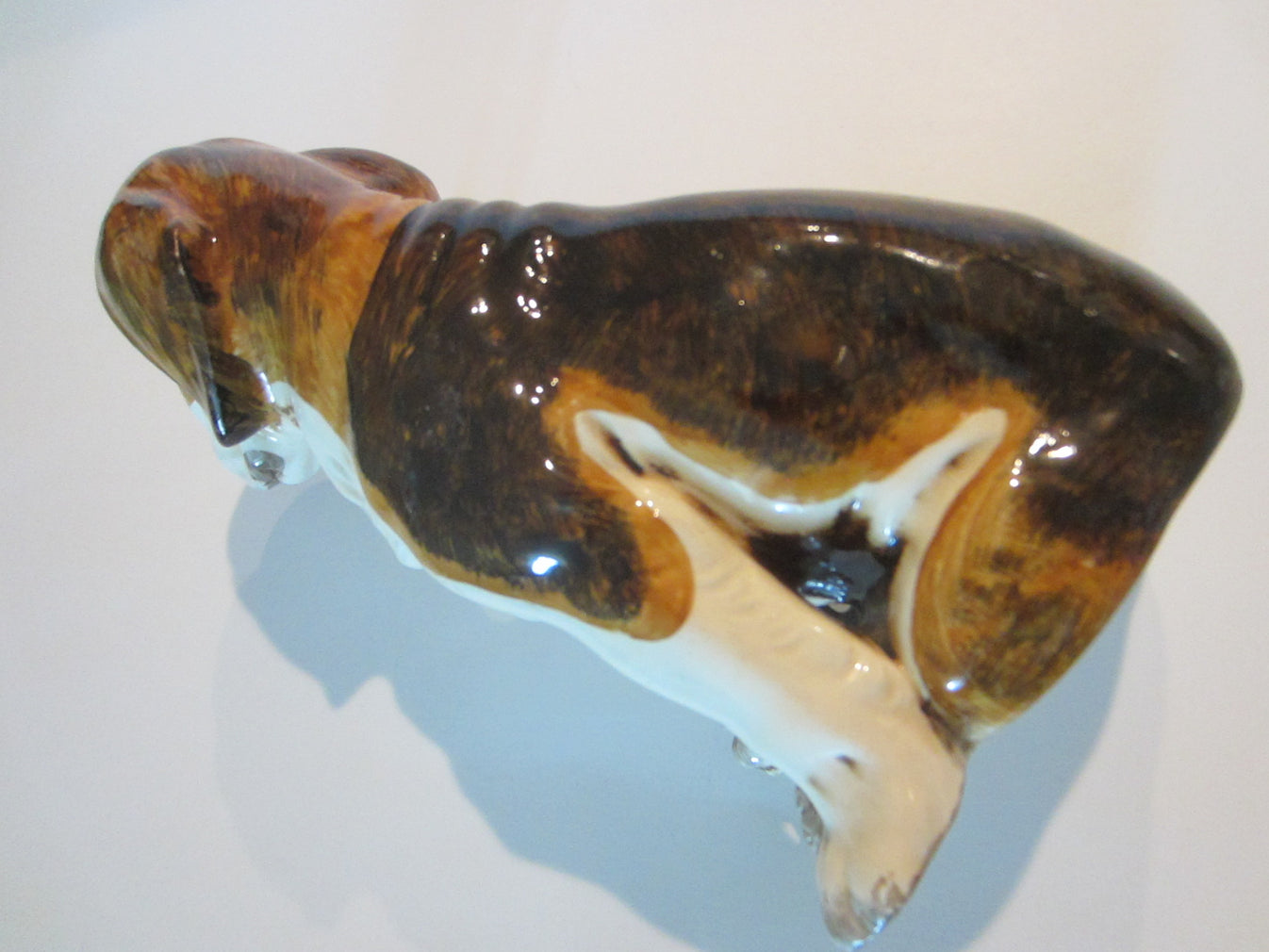 Folk Art Ceramic Seated Springer Spaniel Hand Painted Glazed Statue ...