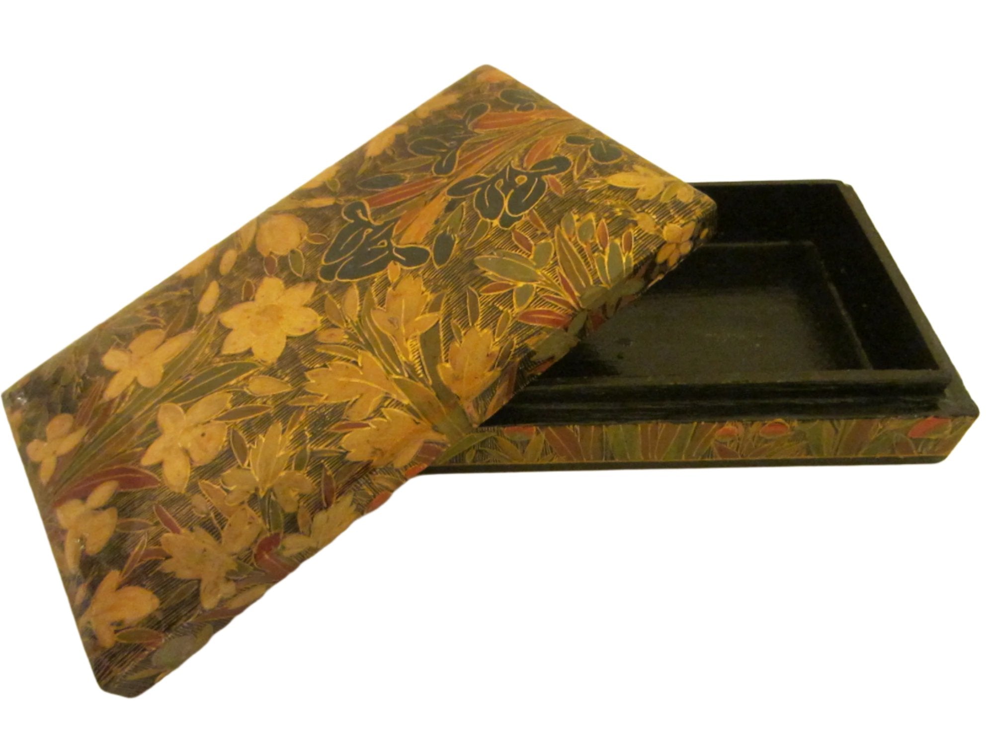 Papier Mache Lacquer Box Handmade In Kashmir India Exclusive Kimcal ...