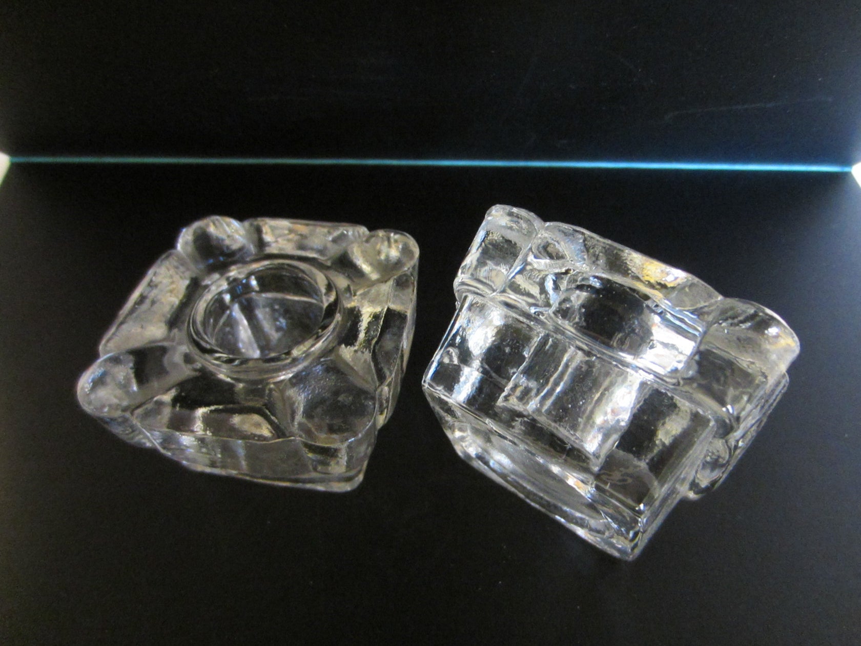 Rococo Style Bronze Inkwell Clam Shell Glass Inserts Floral Relief ...