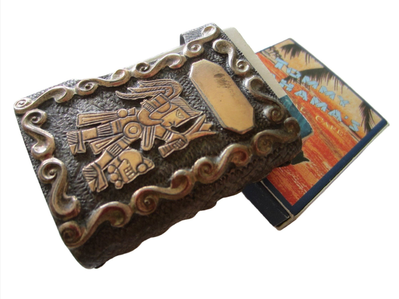Colonial Style Bronze Match Box Holder Figurative Sundial Design ...