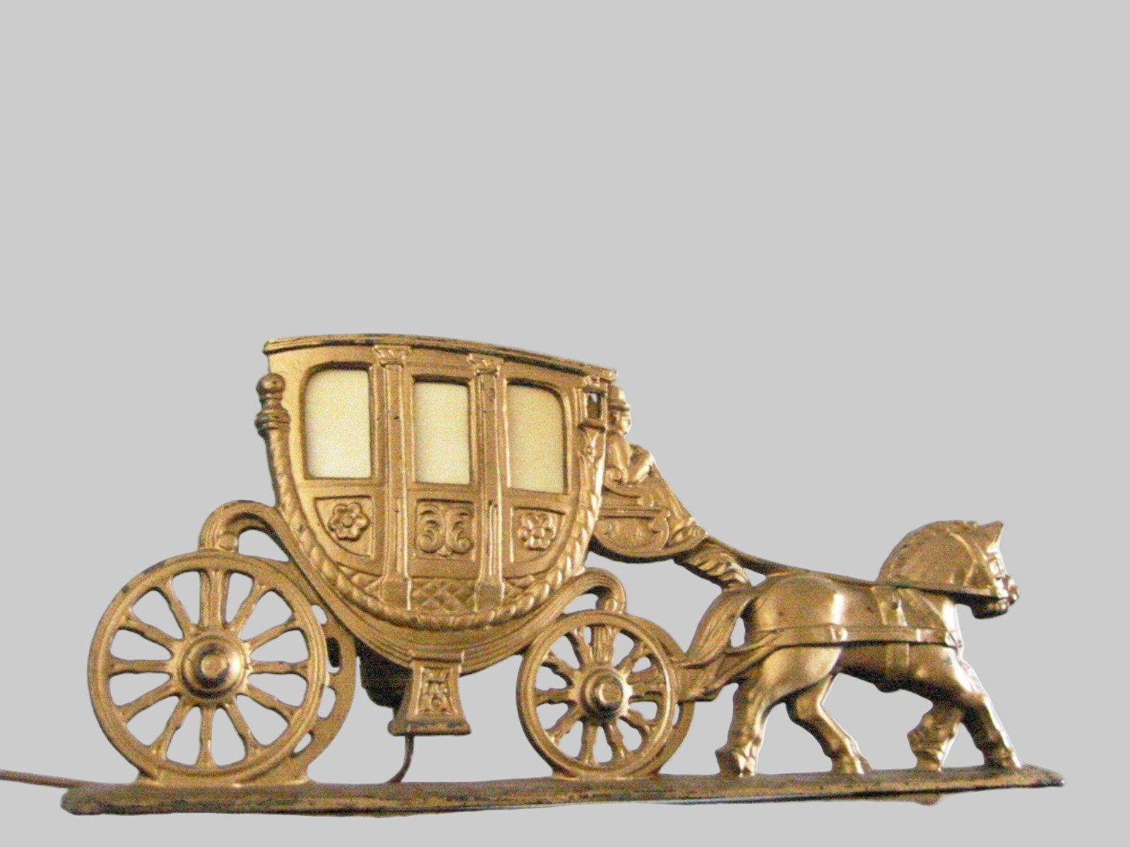 Art Deco Equestrian Spanora Stage Coach Nightlight Brass Lamp ...