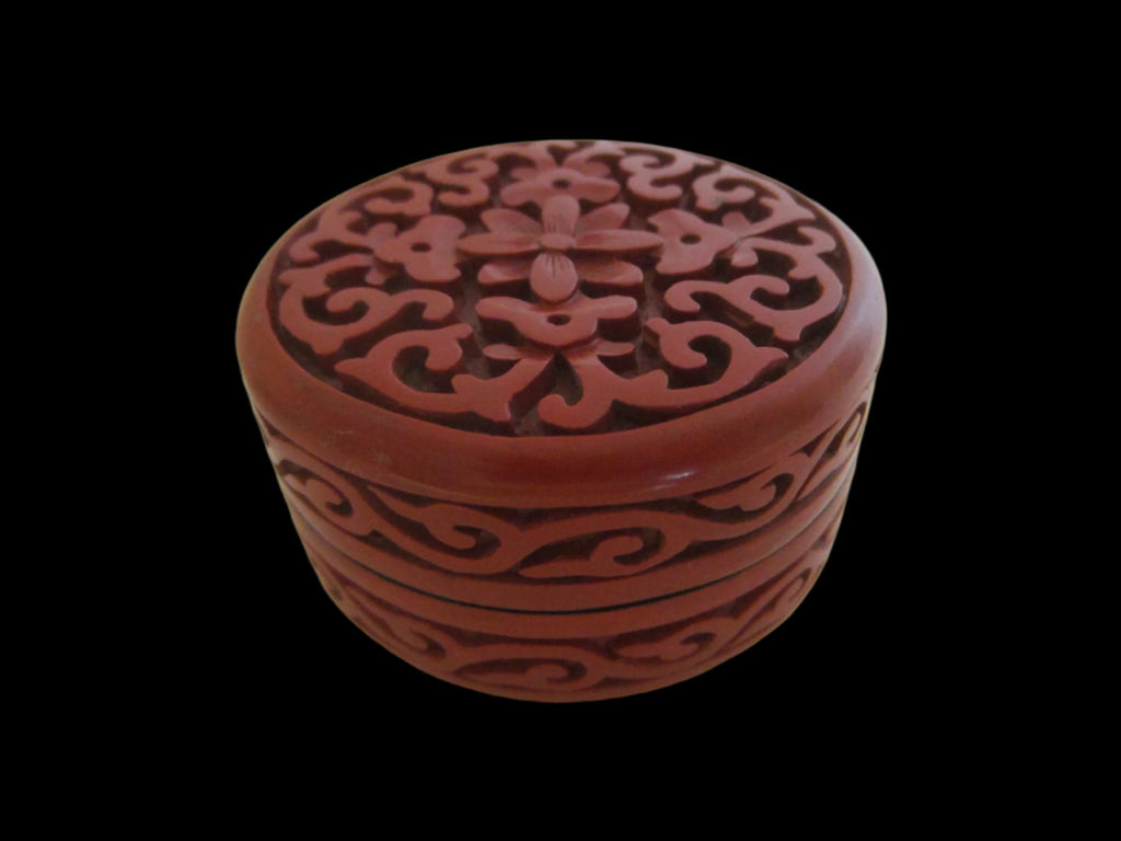 Asian Miniature Cinnabar Circular Scholar Box – Designer Unique Finds
