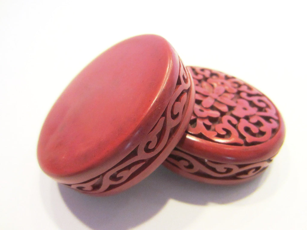 Asian Miniature Cinnabar Circular Scholar Box – Designer Unique Finds