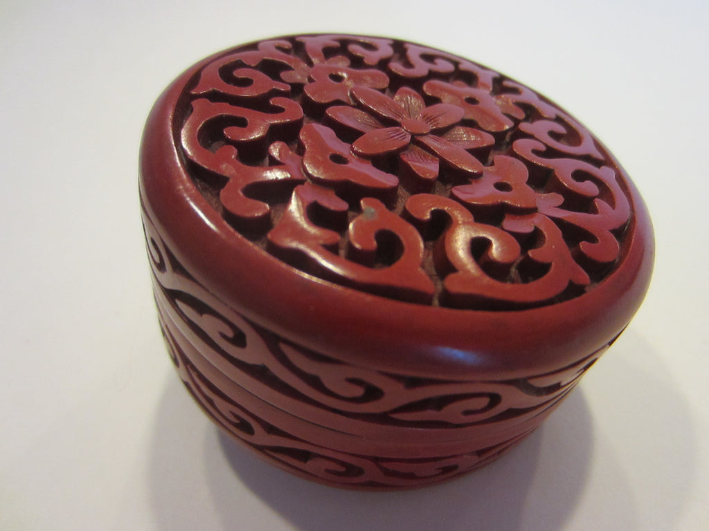 Asian Miniature Cinnabar Circular Scholar Box – Designer Unique Finds