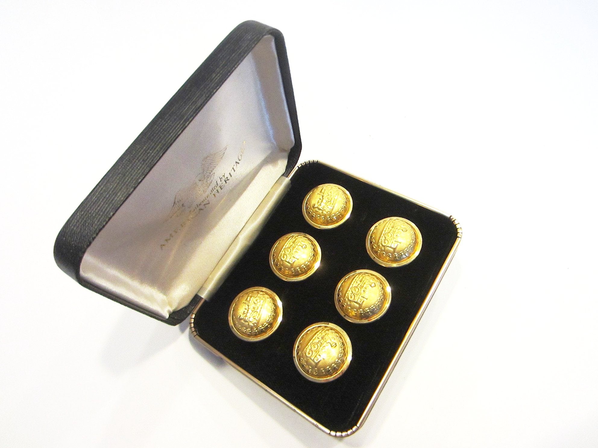 American Heritage Waterbury Button Co Railroad Brass Buttons Set ...