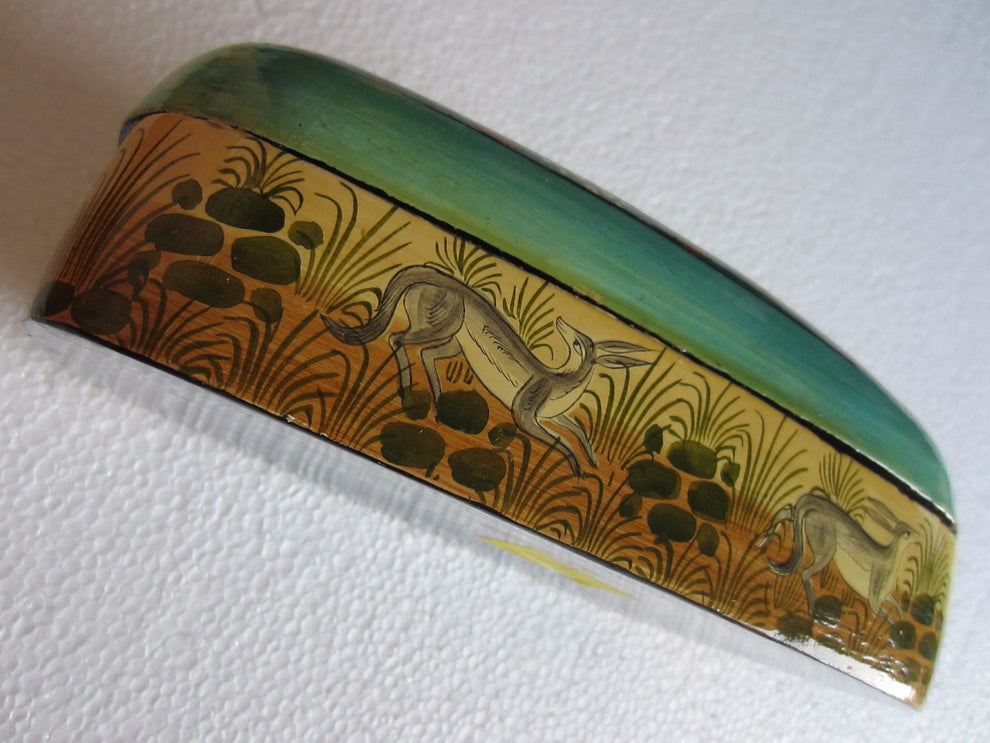 India Lacquer Hand Painted Figurative Box – Designer Unique Finds