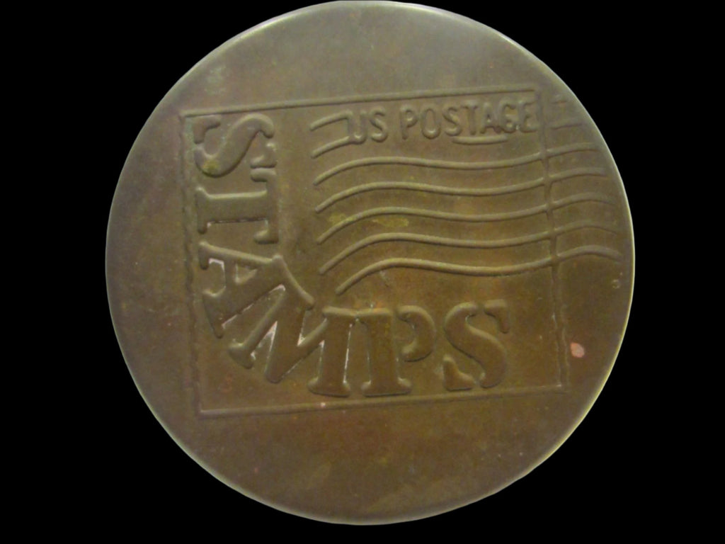 Brass Miniature Signature Trinket Box US Postage Stamps American Flag ...
