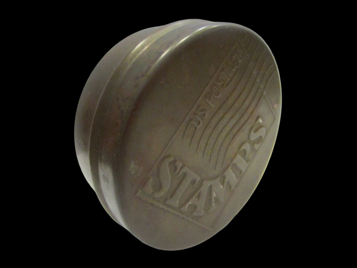 Brass Miniature Signature Trinket Box US Postage Stamps American Flag ...
