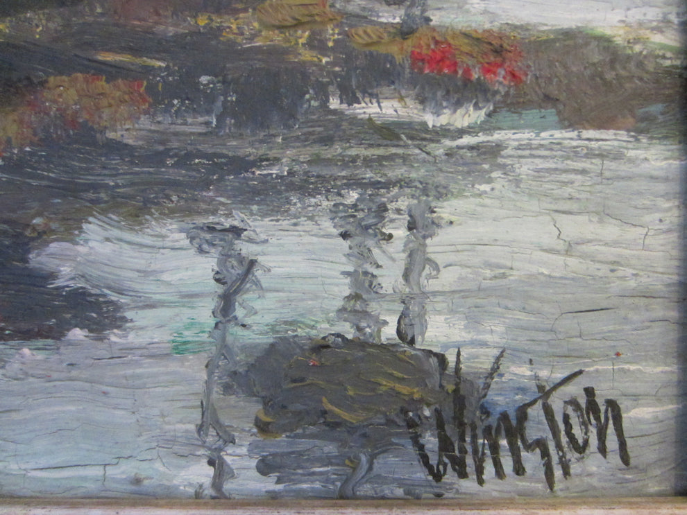 Autumn Landscape Impressionist Painting On Board Signed Winston ...