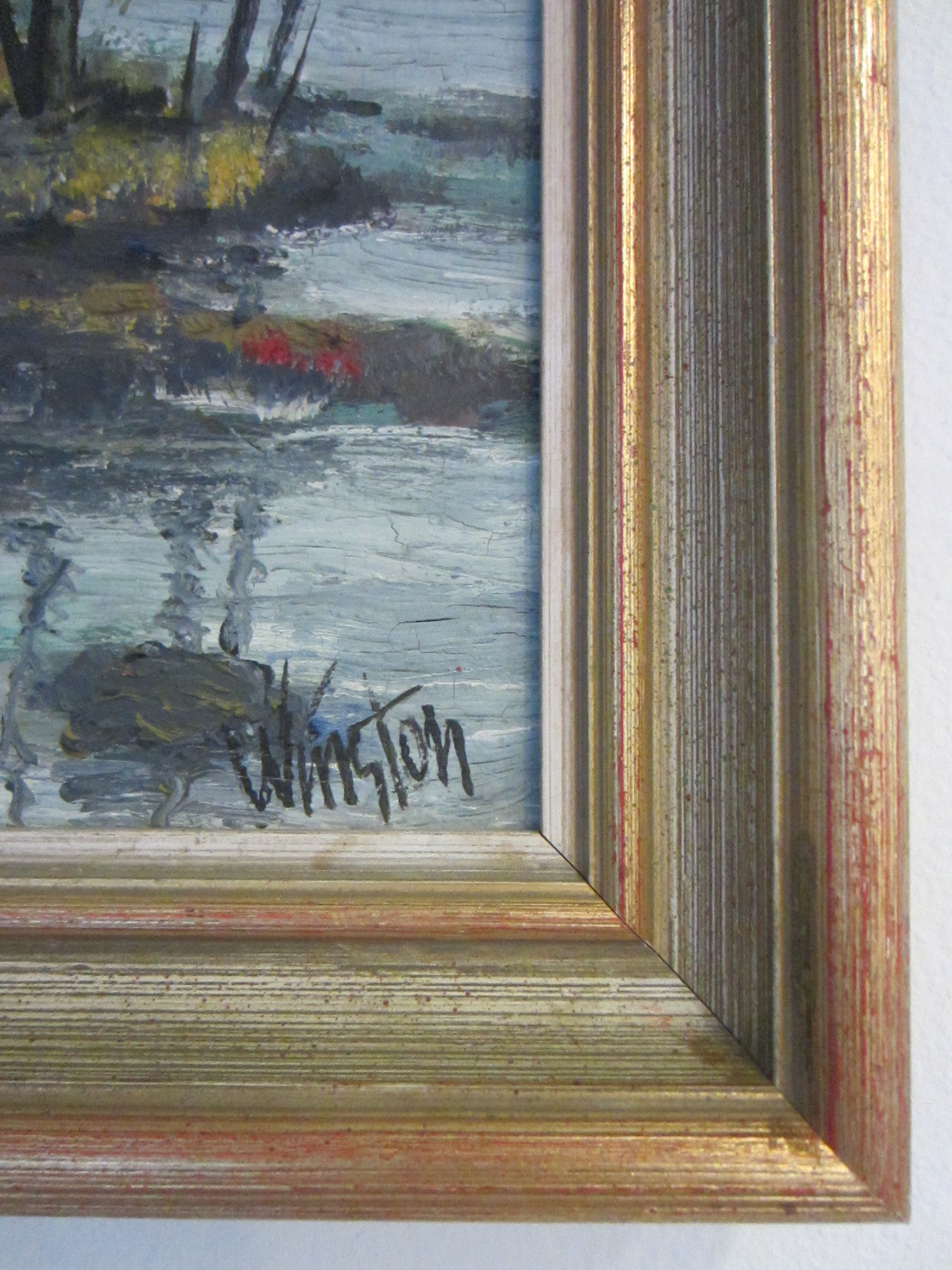 Autumn Landscape Impressionist Painting On Board Signed Winston ...
