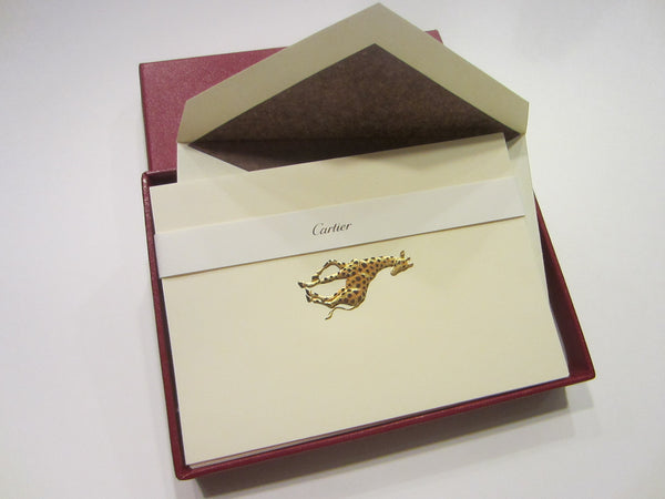 Cartier Note Cards Gold Giraffes Stationary Desk Accessories – Designer ...