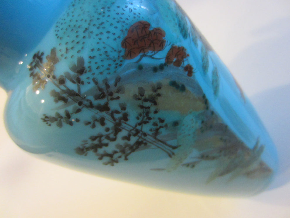 A Baluster Scenic Hand Decorated Painted Glass Vase – Designer Unique Finds