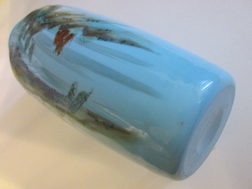 A Baluster Scenic Hand Decorated Painted Glass Vase – Designer Unique Finds