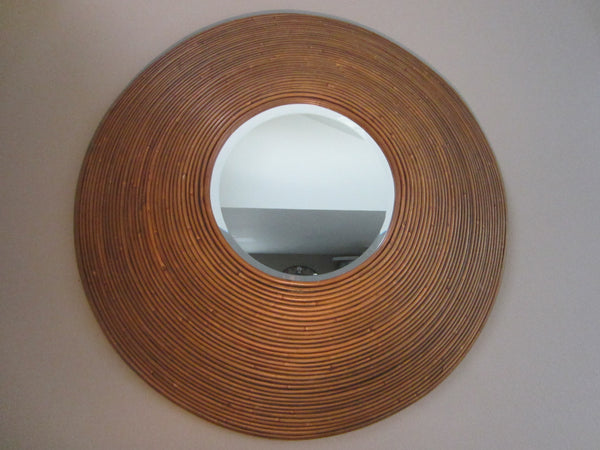 Bamboo Round Mirror By Padmas Tropical Modern Wall Decor – Designer ...