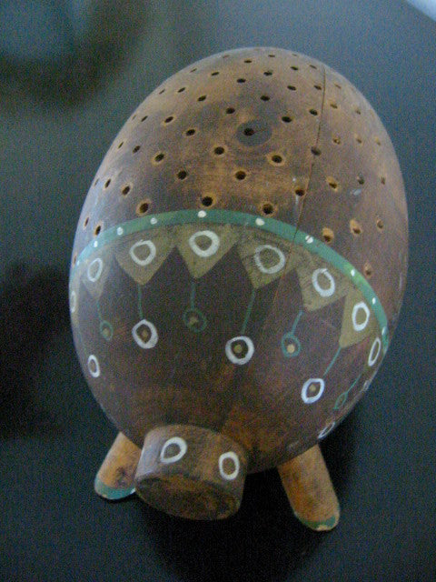Stick Pin Holder A Pig Hand Painted Solid Wood Cut Folk Art Sculpture ...
