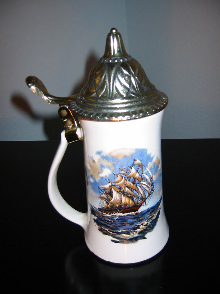 Nelson McCoy Pottery Co Nautical Ceramic Pewter Stein Marked – Designer ...