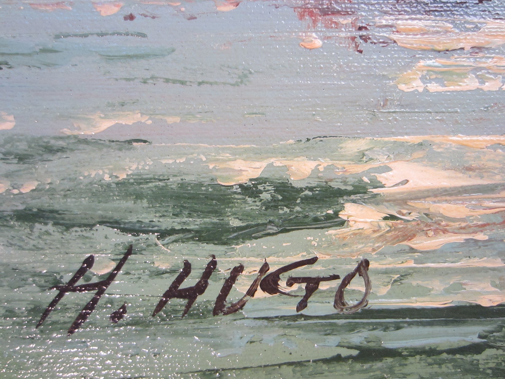 Seascape Italian Villa Sailboat Signed H Hugo Oil On Canvas – Designer ...