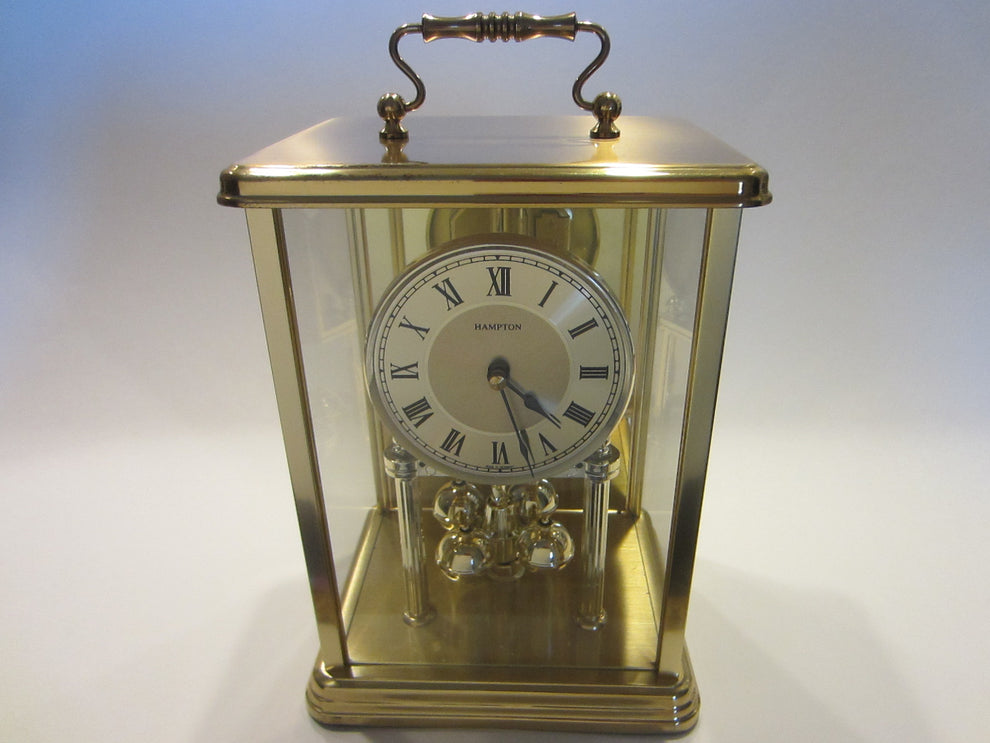 Hampton Anniversary Clock Quartz Germany Brass Pendulum Handle ...