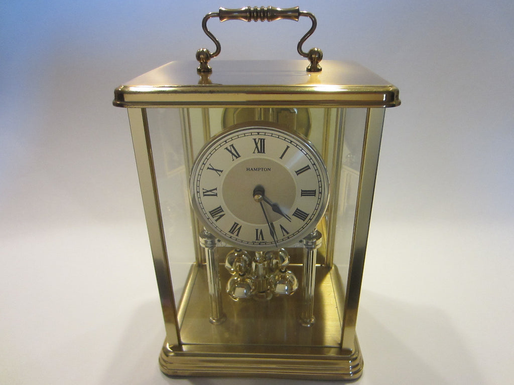 Hampton Anniversary Clock Quartz Germany Brass Pendulum Handle ...