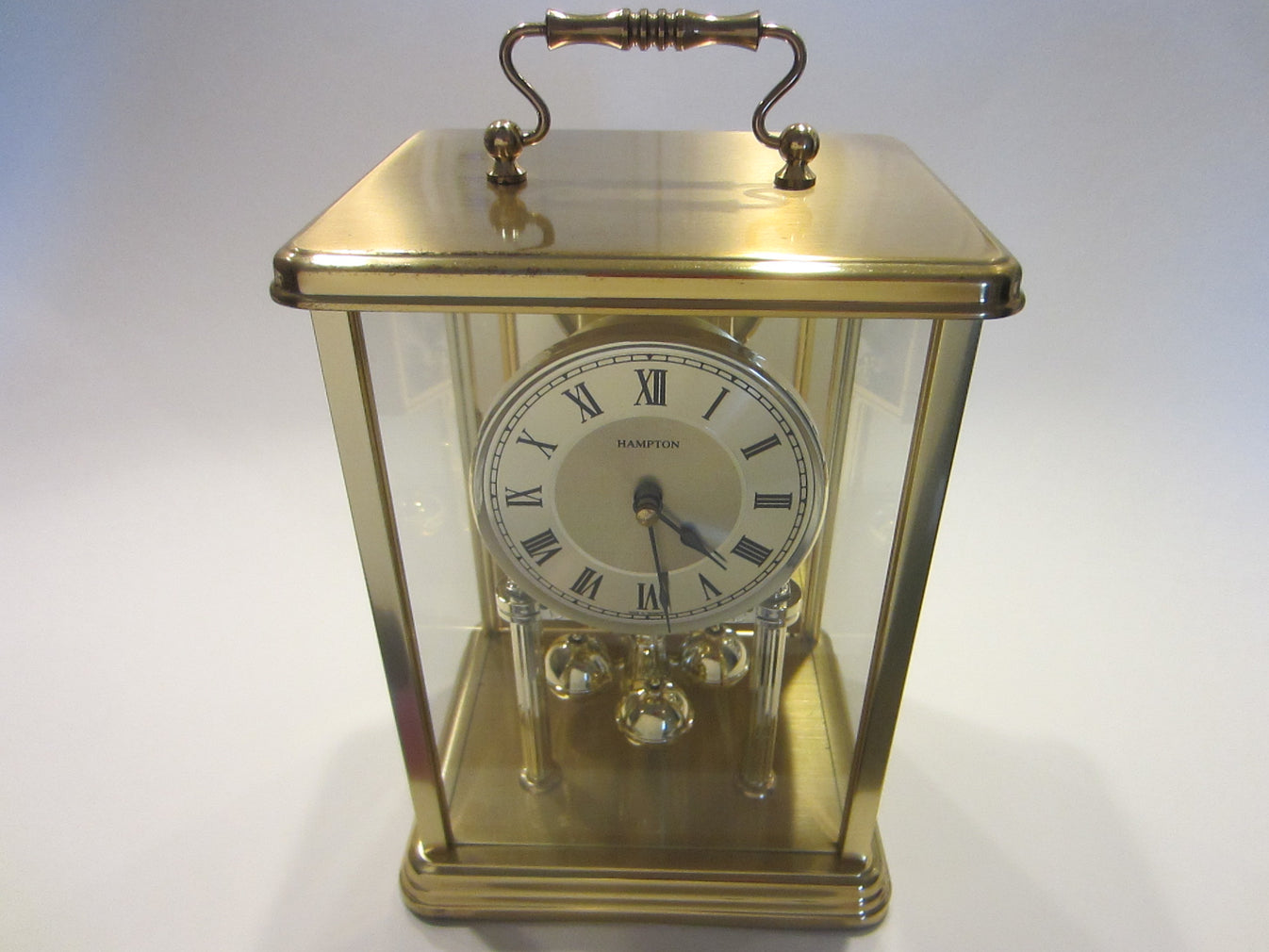 Hampton Anniversary Clock Quartz Germany Brass Pendulum Handle ...