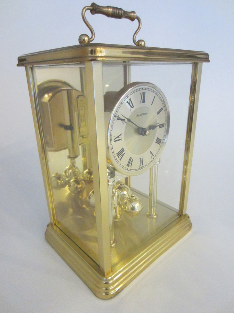 Hampton Anniversary Clock Quartz Germany Brass Pendulum Handle ...
