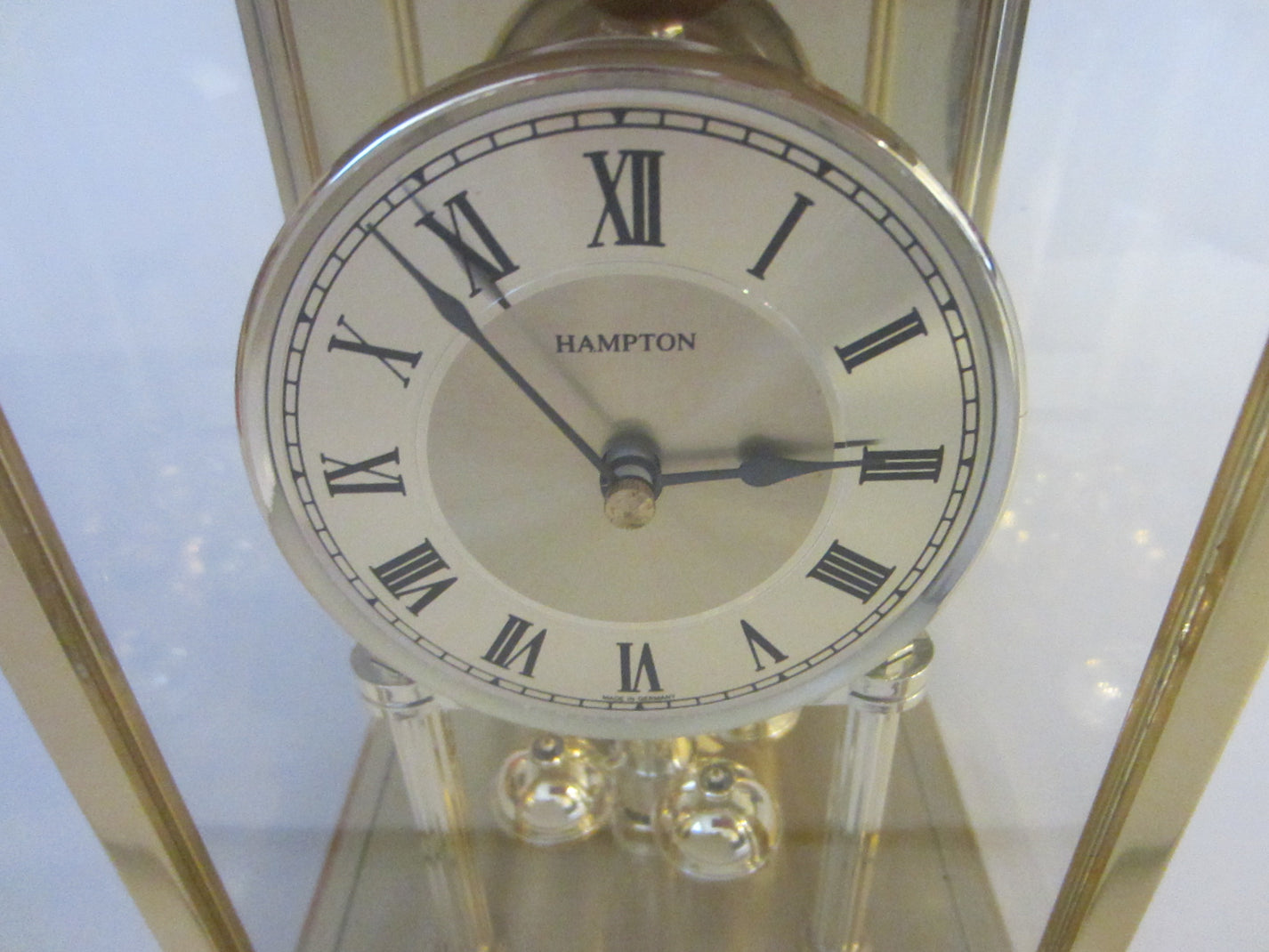 Hampton Anniversary Clock Quartz Germany Brass Pendulum Handle ...