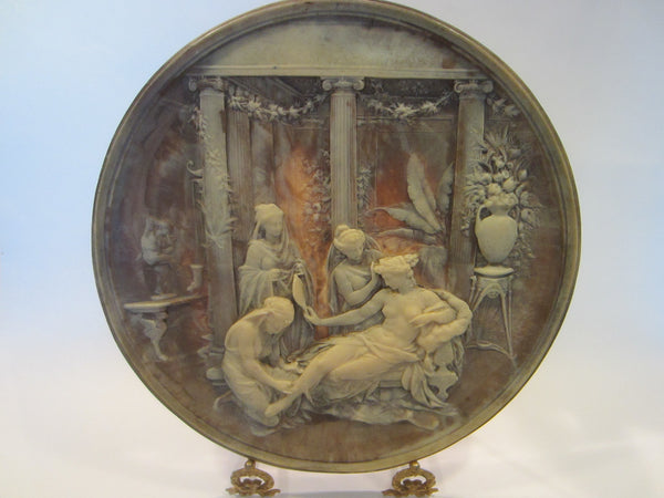 Bas Relief Greek Methodology Circular Resin Romantic Signed Plaque ...
