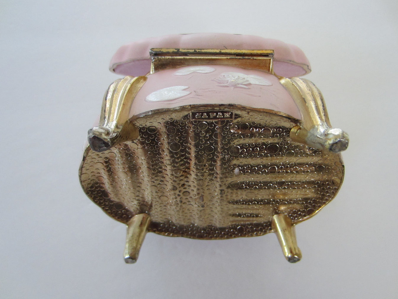 Sankyo Japan Pink Oval White Swans Lilies Musical Jewelry Box ...