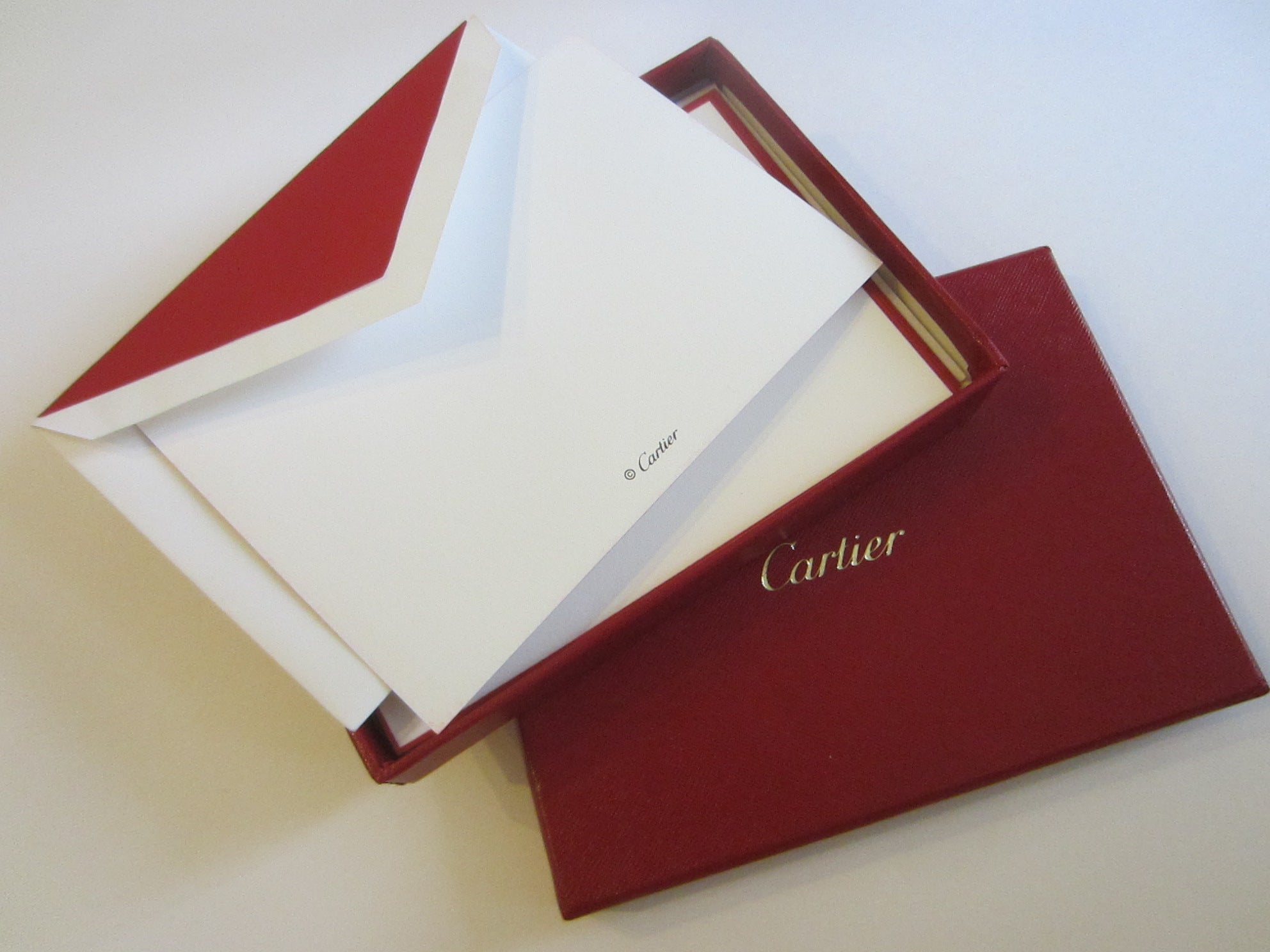 Cartier Box Of Red Note Cards And Envelopes – Designer Unique Finds
