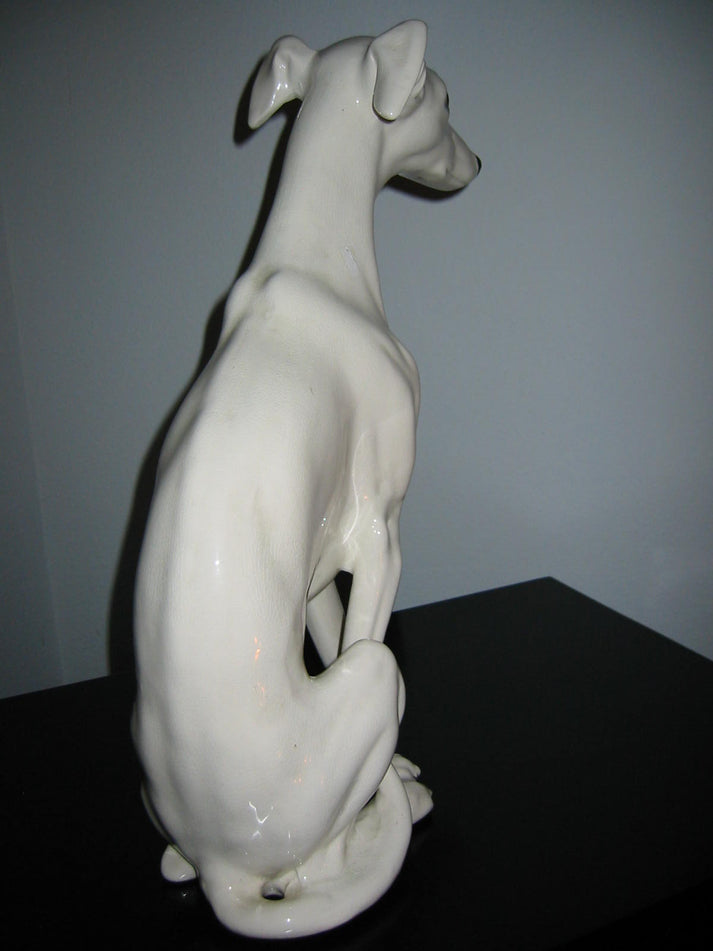 White Porcelain Greyhound Life Size Dog Statue – Designer Unique Finds