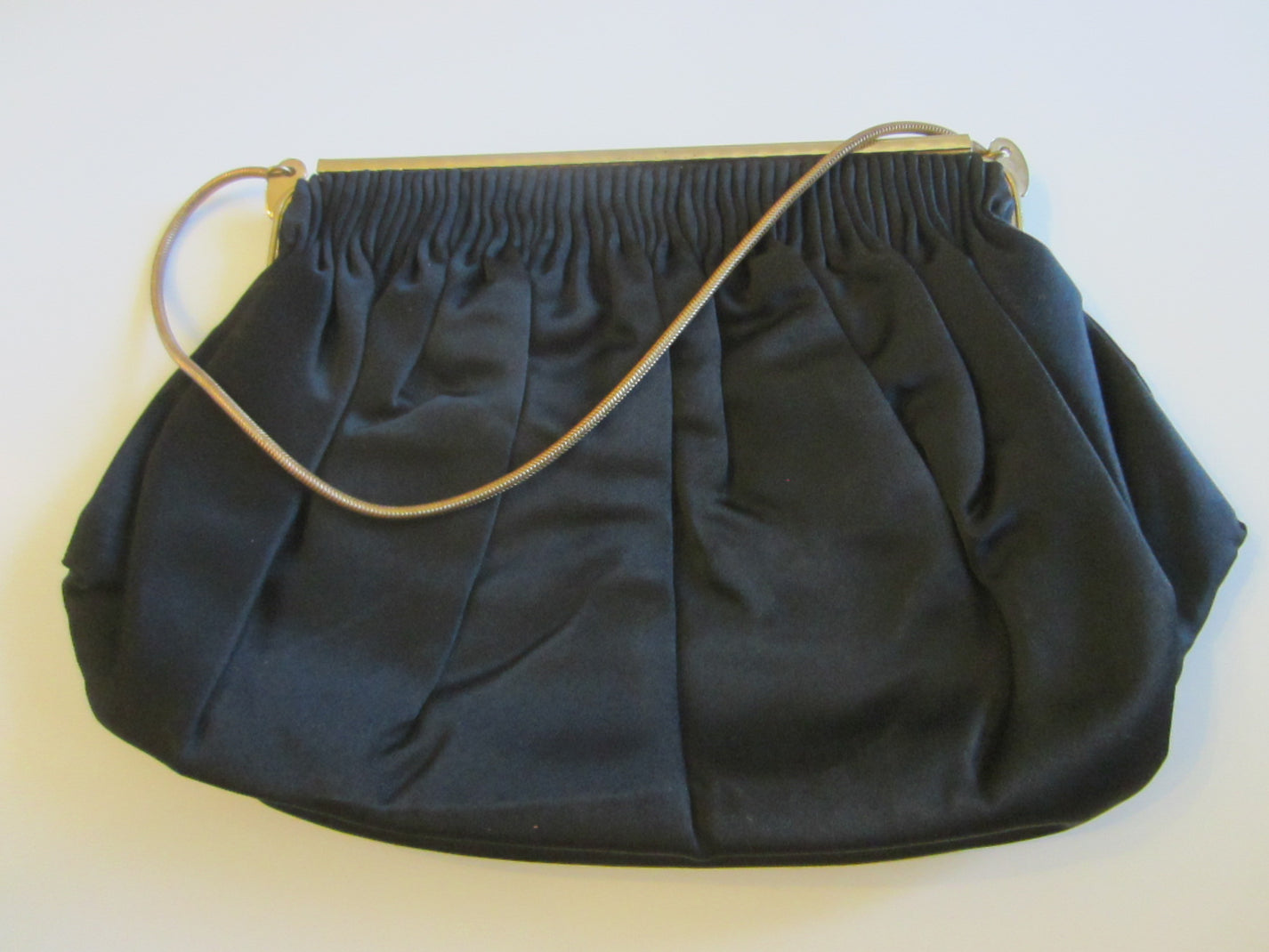 Black Satin Floral Applique Purse Hand Made In Paris France – Designer ...
